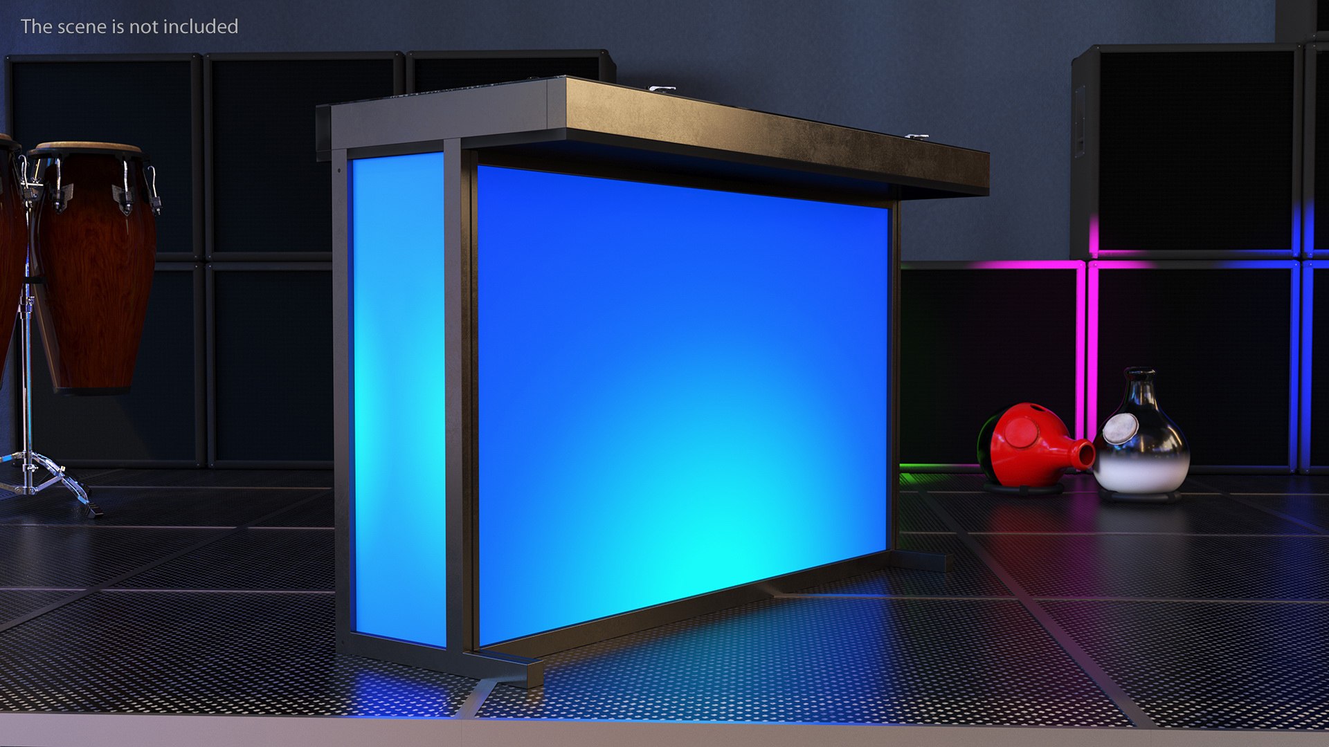 DJ Console With Mixer And Blue Illumination 3D Model - TurboSquid 2206315