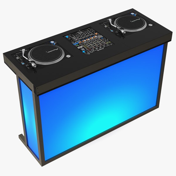 modelo 3d Consola DJ con mezclador e iluminación azul - TurboSquid 2206315