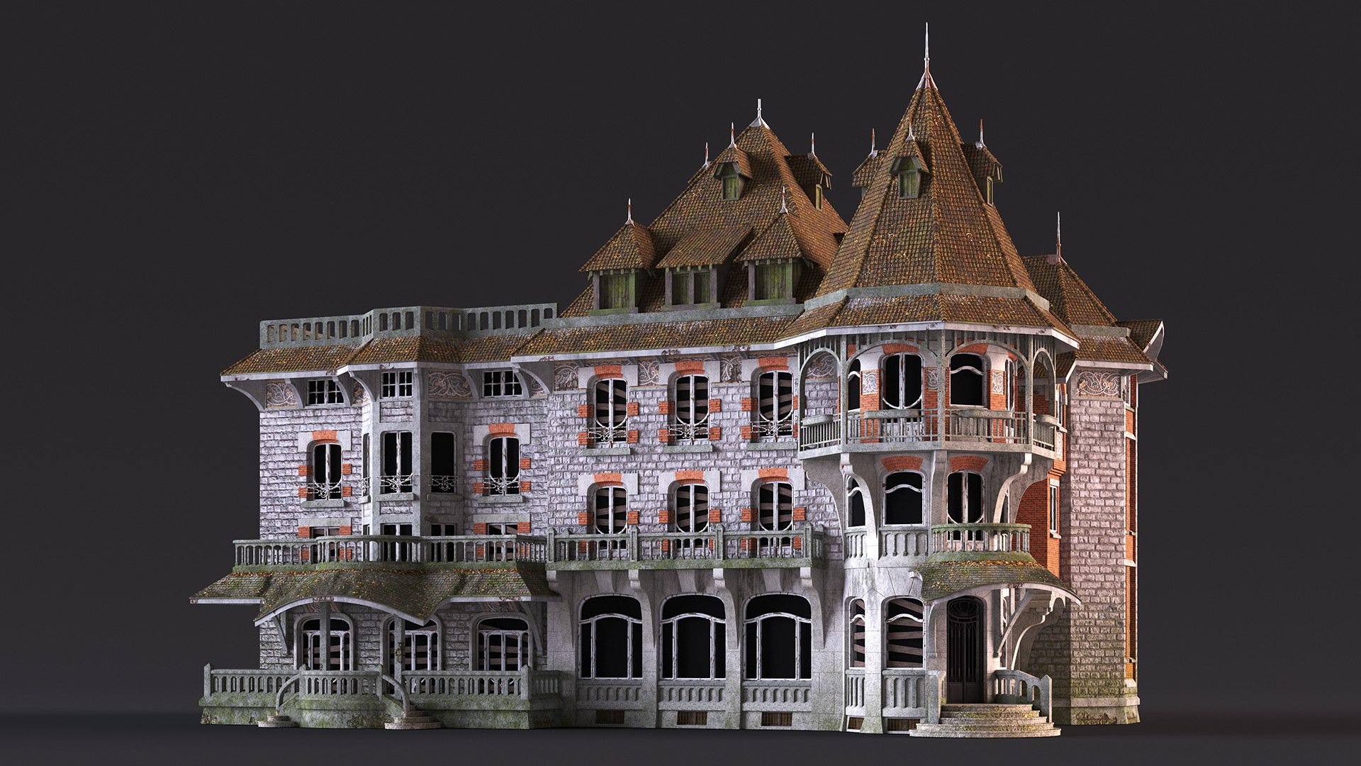 Scary Old Creepy Mansion 3D Model - TurboSquid 2202756