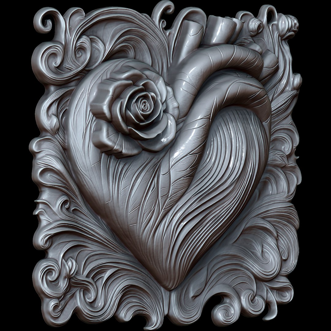 3D Pulse Of Roses Relief 3D Print Model - TurboSquid 2314089