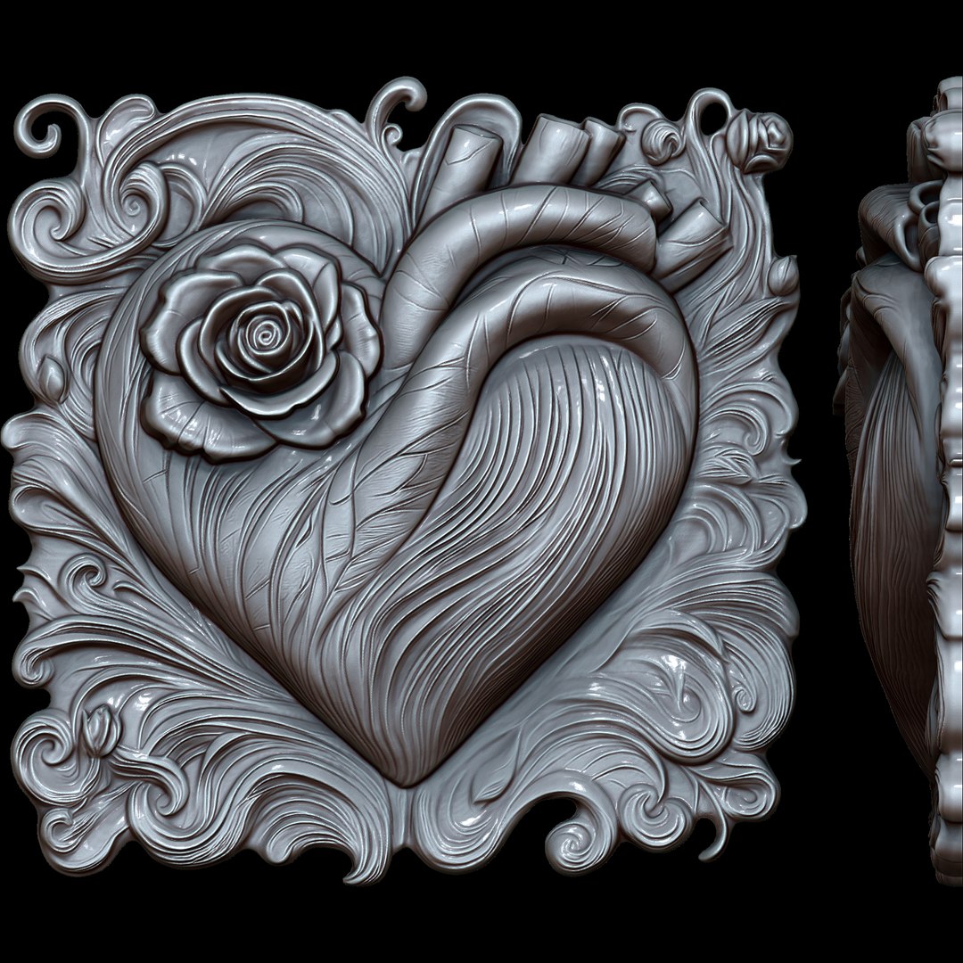 3D Pulse Of Roses Relief 3D Print Model - TurboSquid 2314089