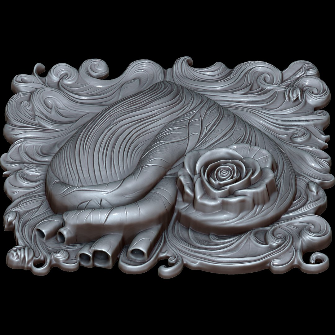 3D Pulse Of Roses Relief 3D Print Model - TurboSquid 2314089