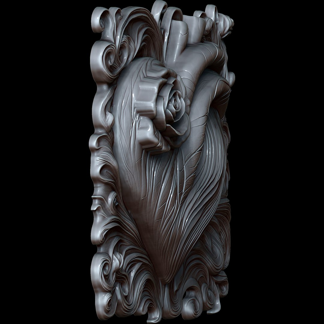 3D Pulse Of Roses Relief 3D Print Model - TurboSquid 2314089