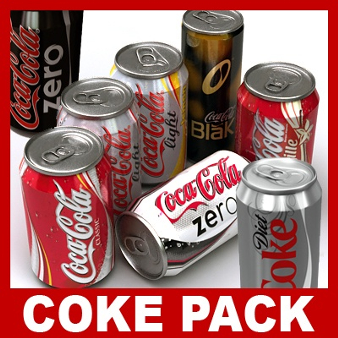 coca cola coke cans c4d