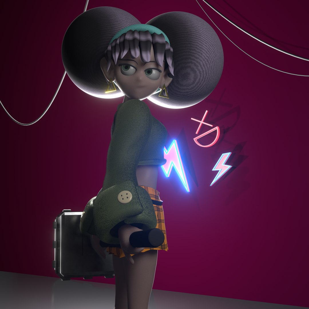 3D Stylized Girl With Mallet Model - TurboSquid 1993201