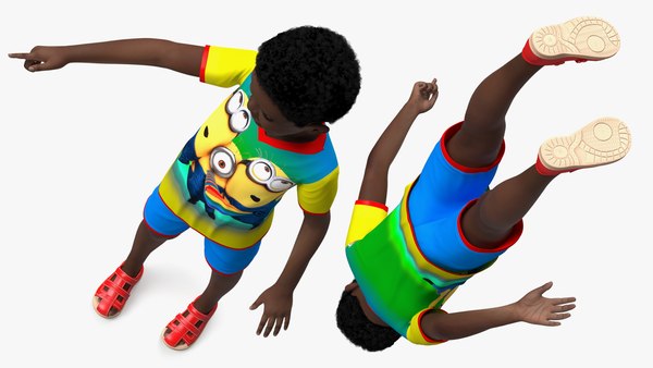 Black Child Boy laughing Pose 3D - TurboSquid 1957685