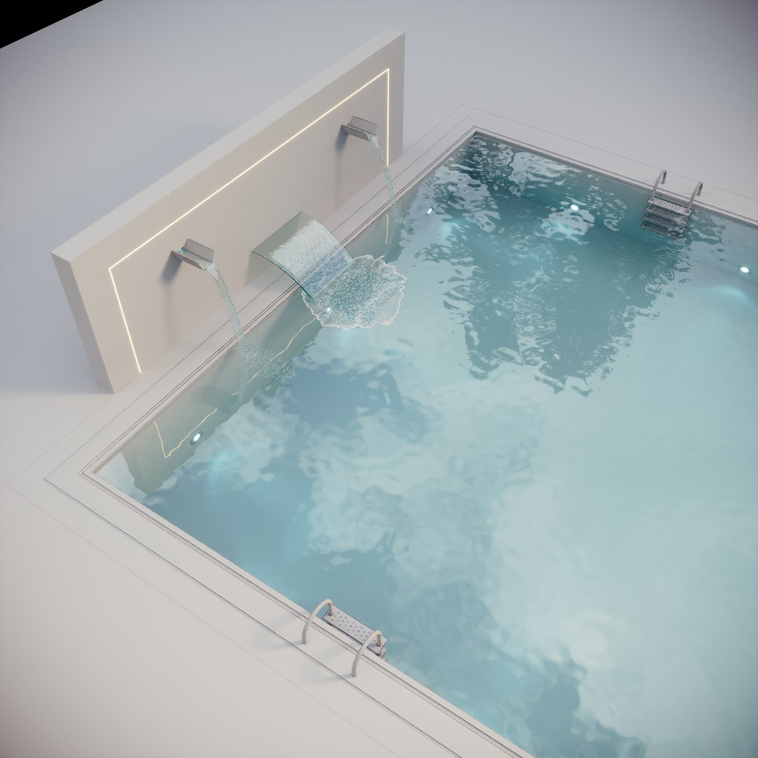 3D Realistic Pool With Water Model - TurboSquid 1844998
