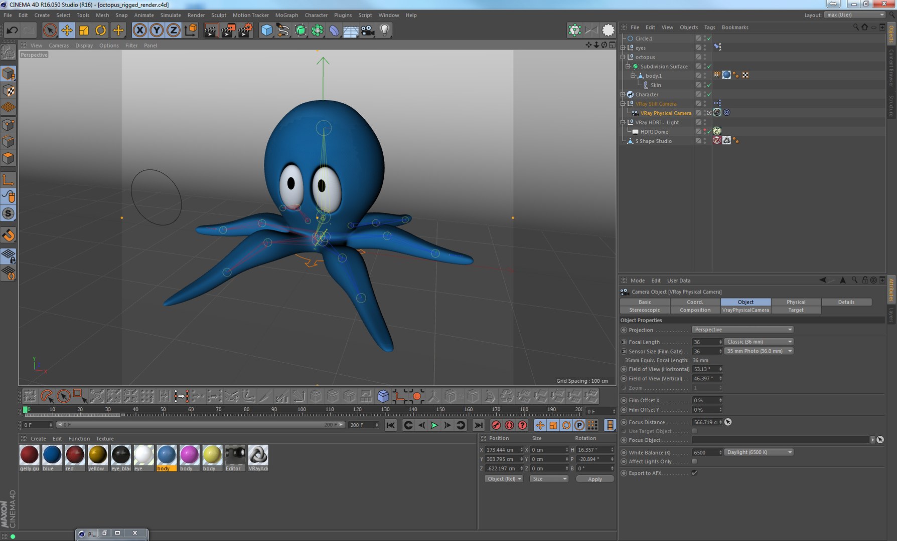 3d Model Octopus Rig
