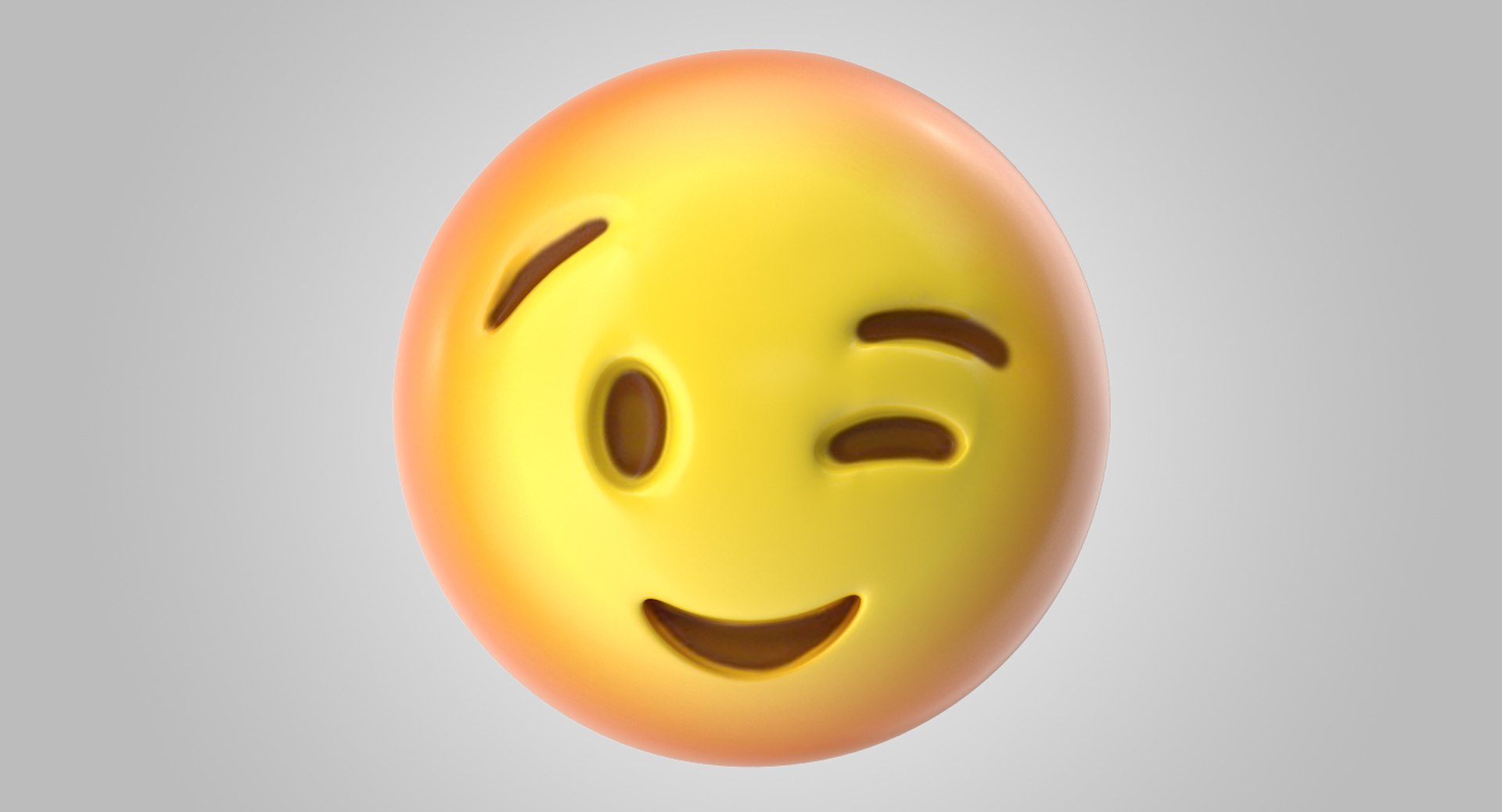 Emoji 9 Winking Face 3D Model - TurboSquid 1367102
