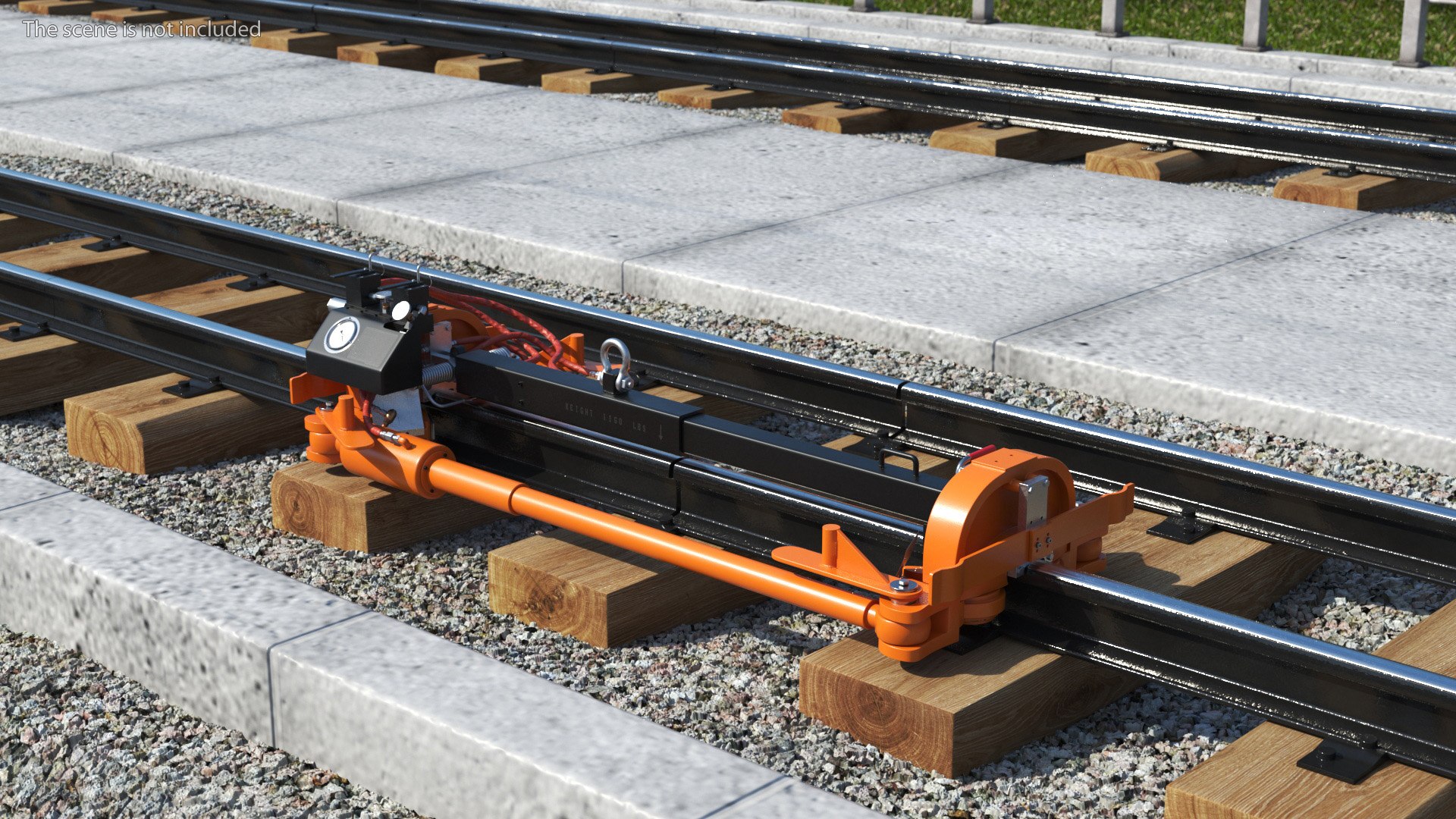 3D Hydraulic Rail Puller Mounted On Track - TurboSquid 2411158