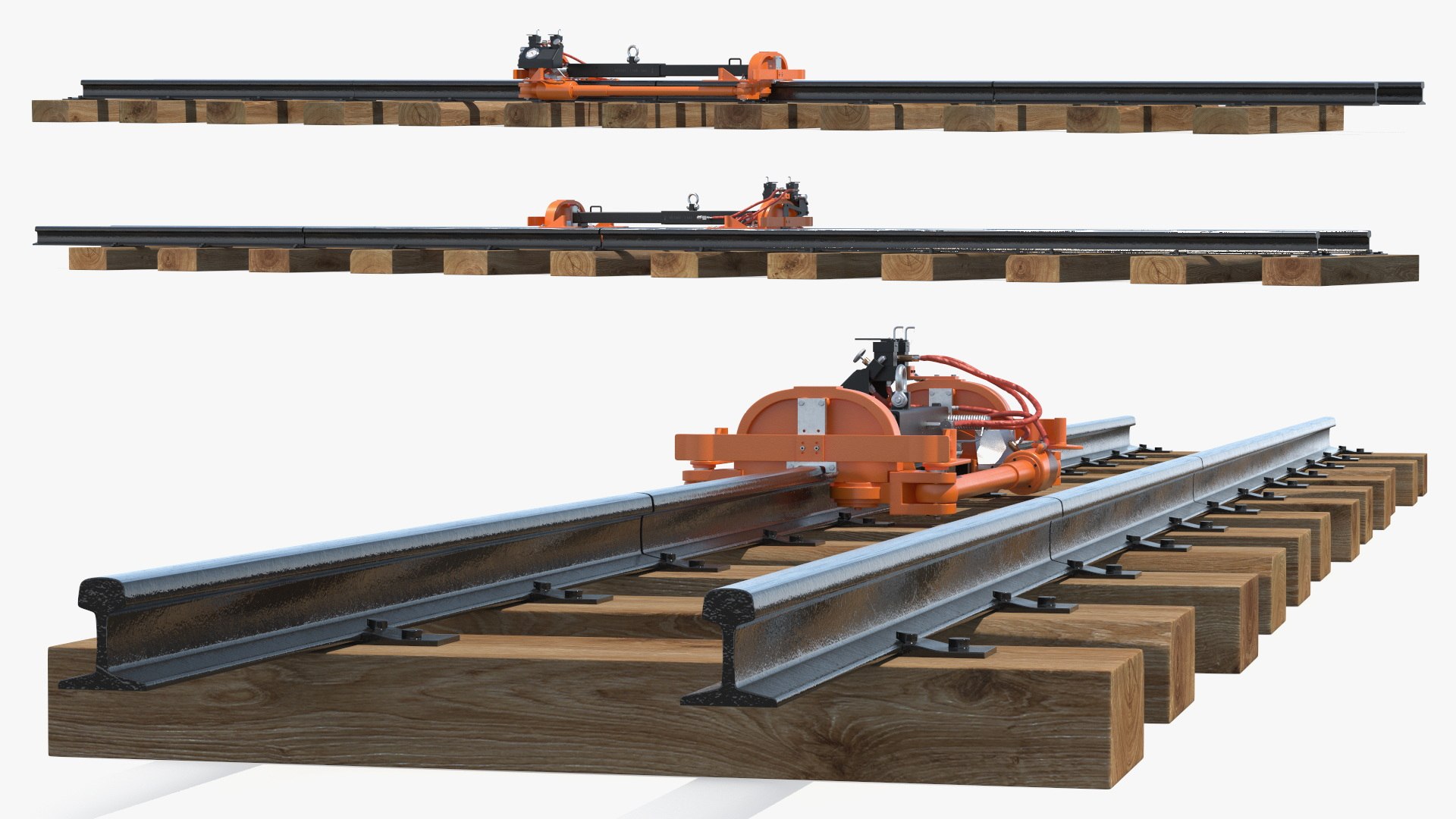 3D Hydraulic Rail Puller Mounted On Track - TurboSquid 2411158