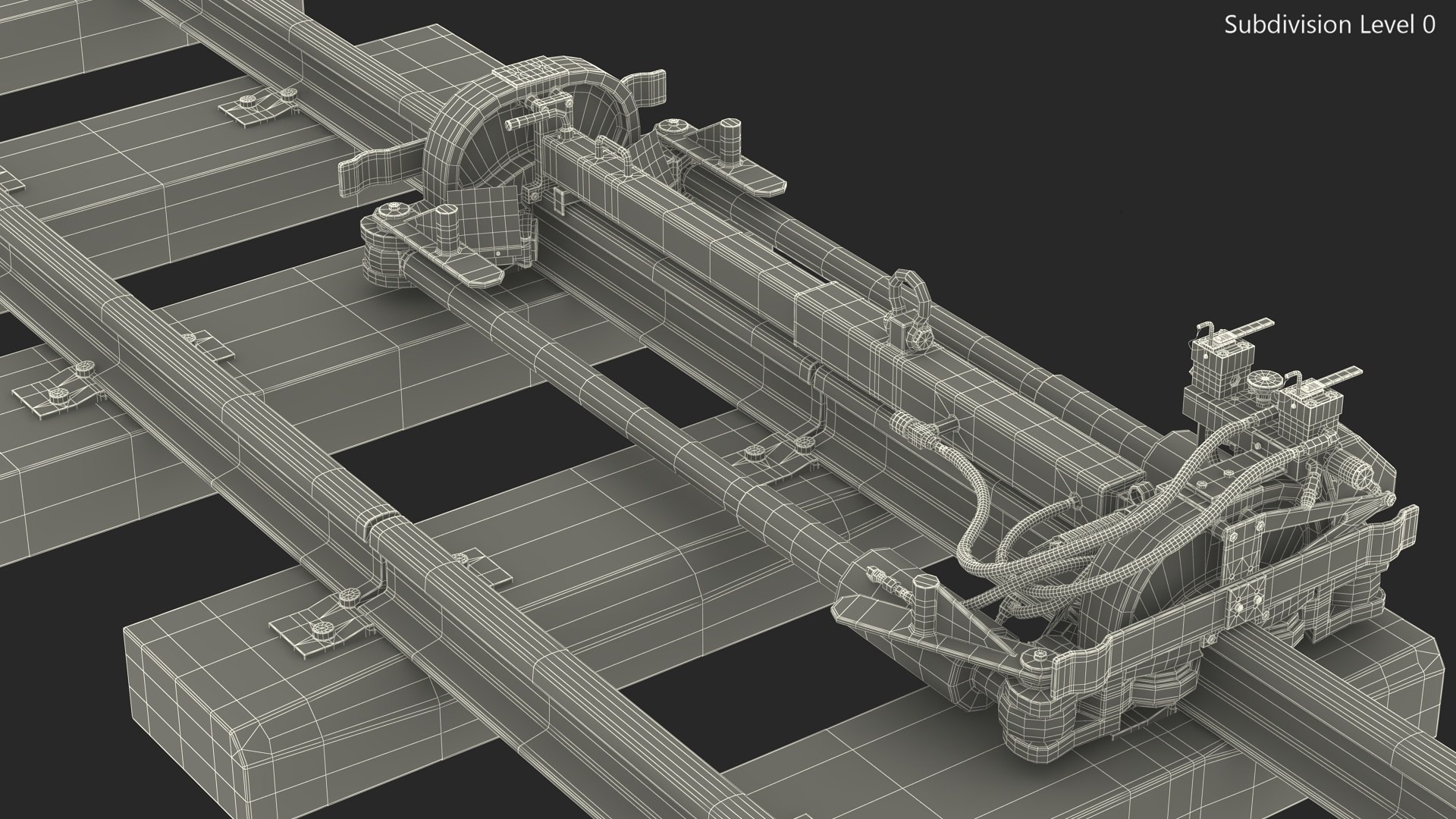 3D Hydraulic Rail Puller Mounted On Track - TurboSquid 2411158