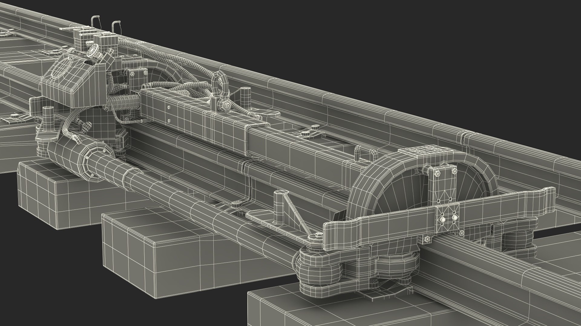 3D Hydraulic Rail Puller Mounted On Track - TurboSquid 2411158