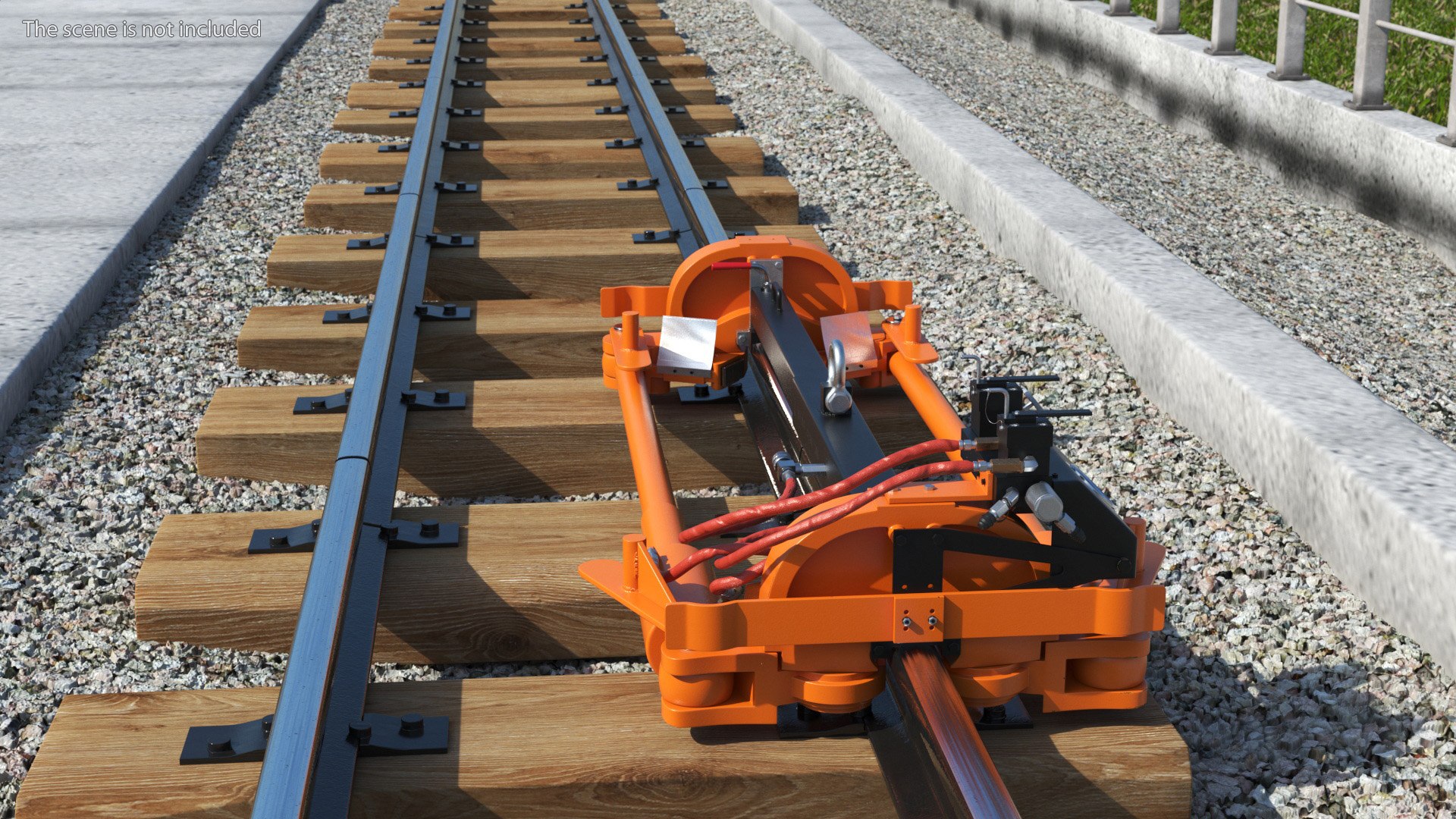 3D Hydraulic Rail Puller Mounted On Track - TurboSquid 2411158