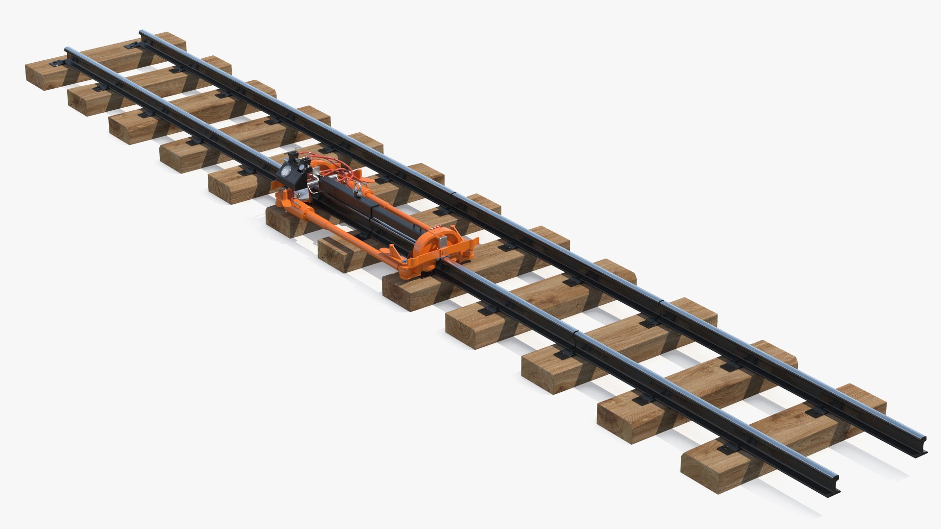 3D Hydraulic Rail Puller Mounted On Track - TurboSquid 2411158