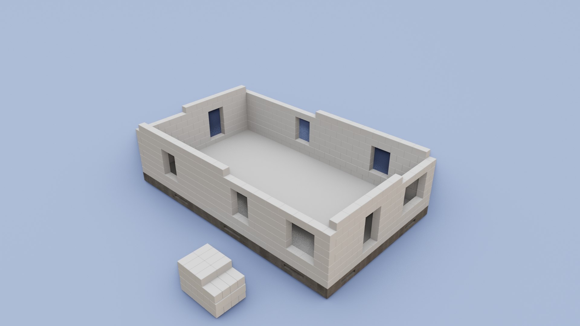 The house is made of blocks with a wooden roof 3D model 3D - TurboSquid ...