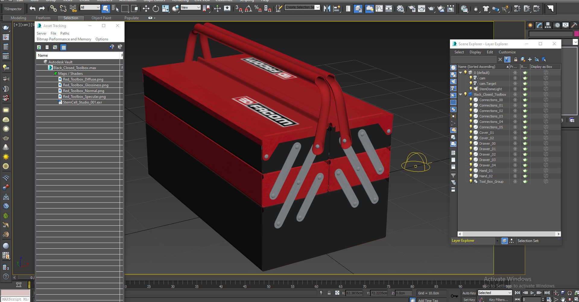 3D Detailed Toolbox Black And Red - TurboSquid 2147573
