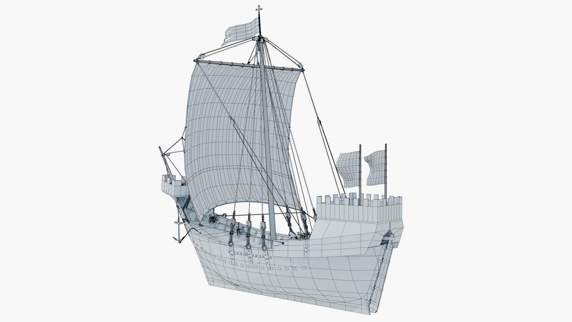Cog Hanseatic 13th Century 3D Model - TurboSquid 2328438
