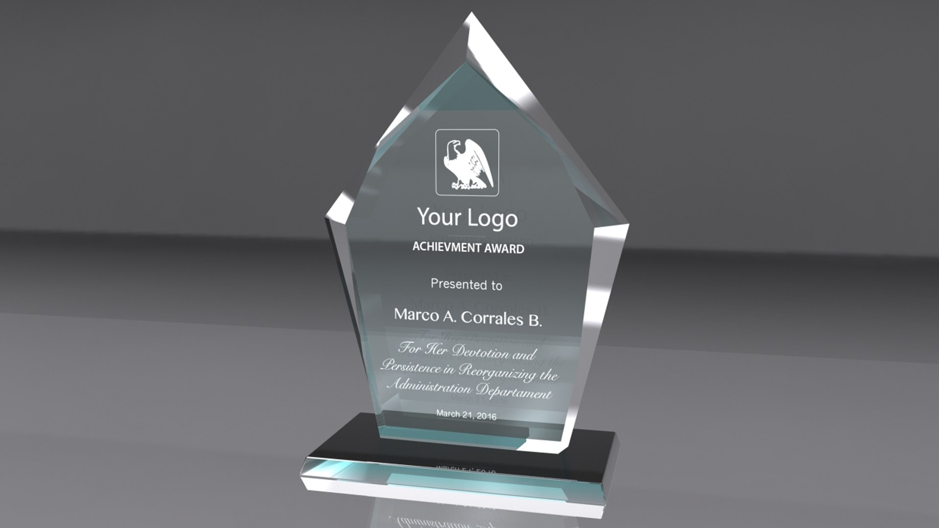 3d Award Glass Model
