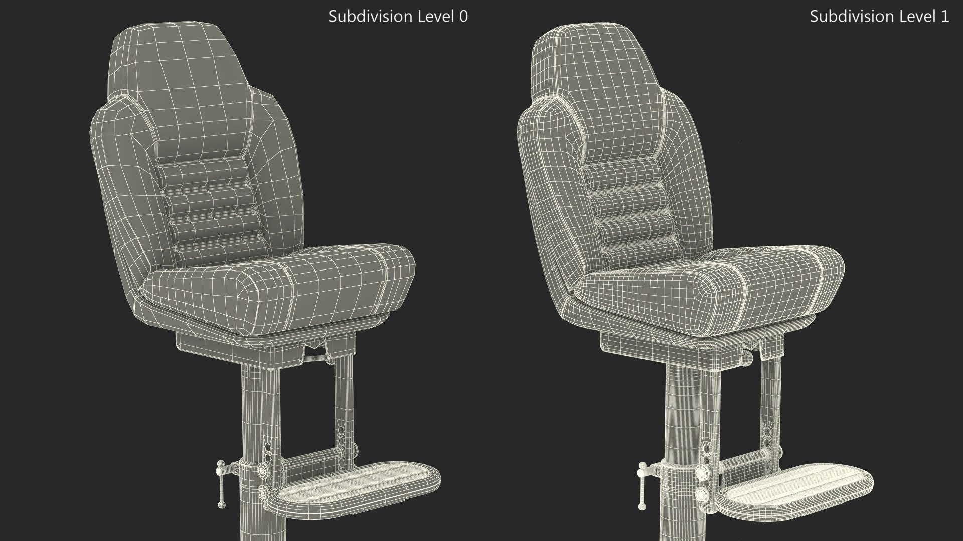 3D Captains Chair Helm Boat Seat No Arms Black - TurboSquid 2337845