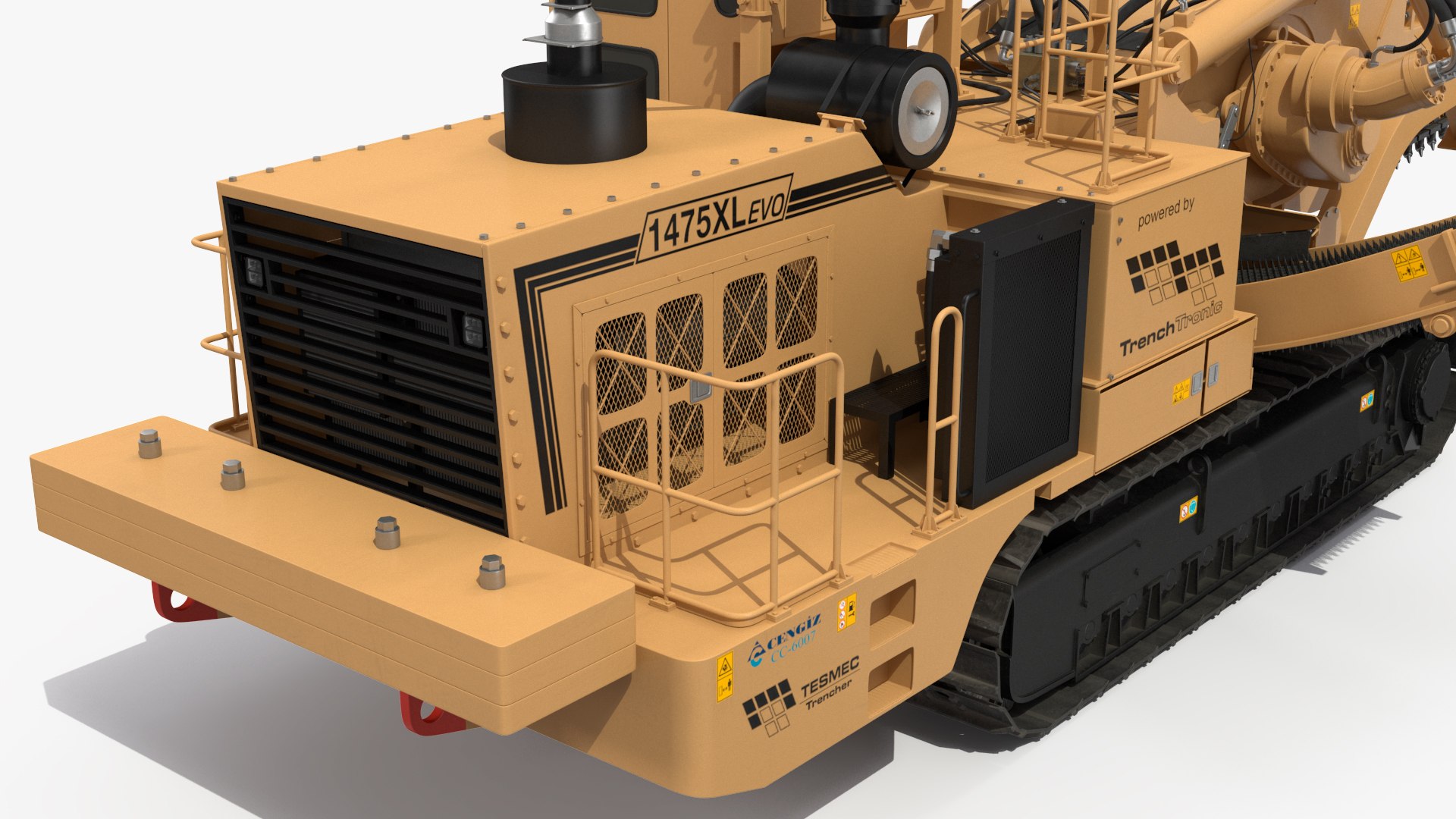 3D Trencher Tesmec 1475 XL EVO New Rigged model - TurboSquid 2123528