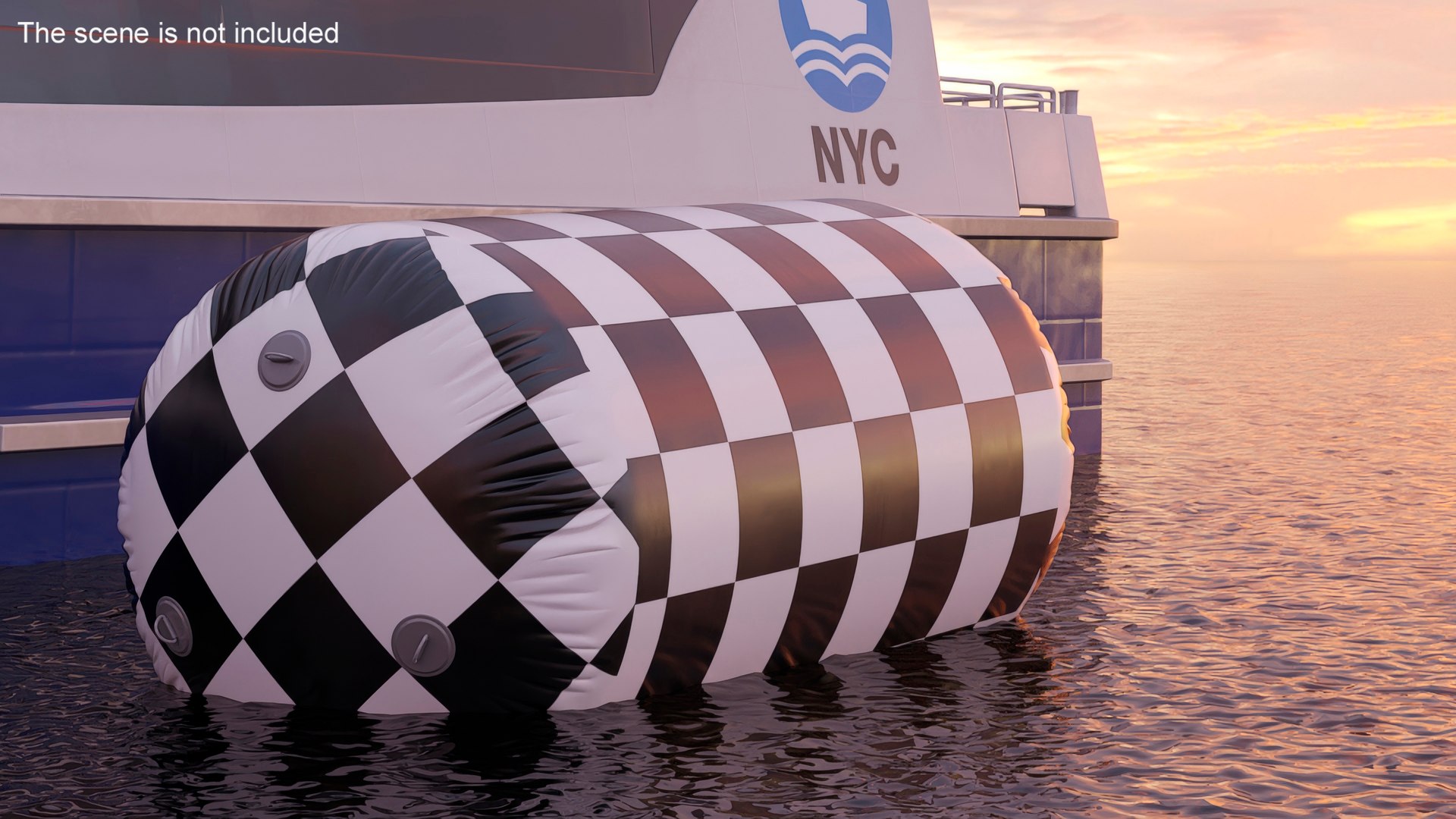 Floating Inflatable Marker Buoy For Water Sport Chess Pattern 3D Model ...