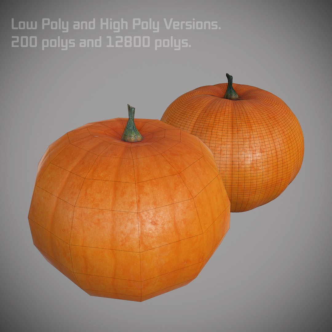 hd scaned pumpkin polys 3d model