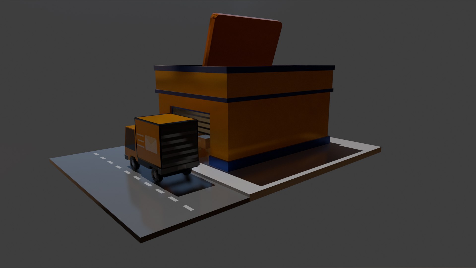 3D Low Poly Post Office - TurboSquid 2313811