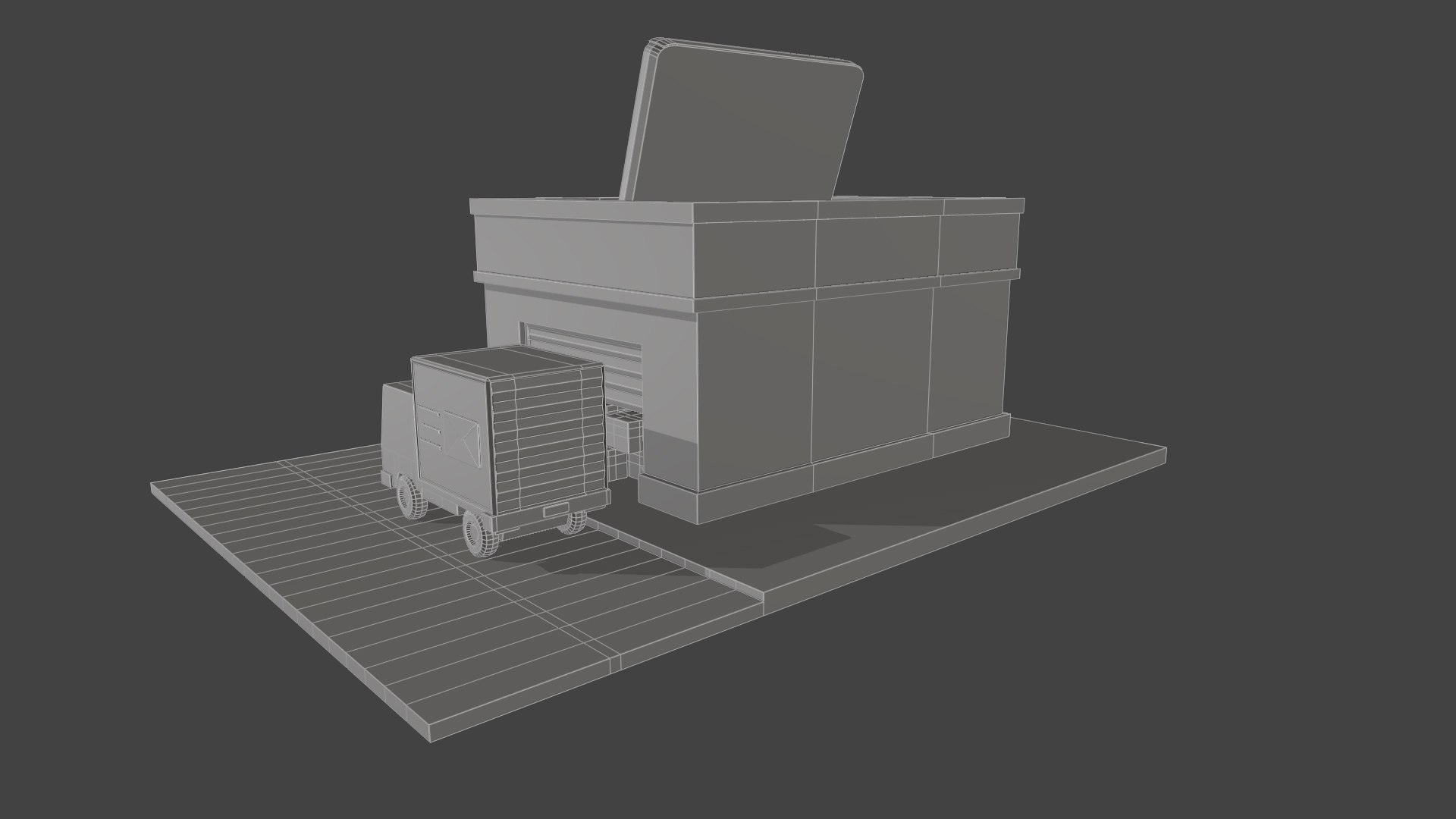 3D Low Poly Post Office - TurboSquid 2313811