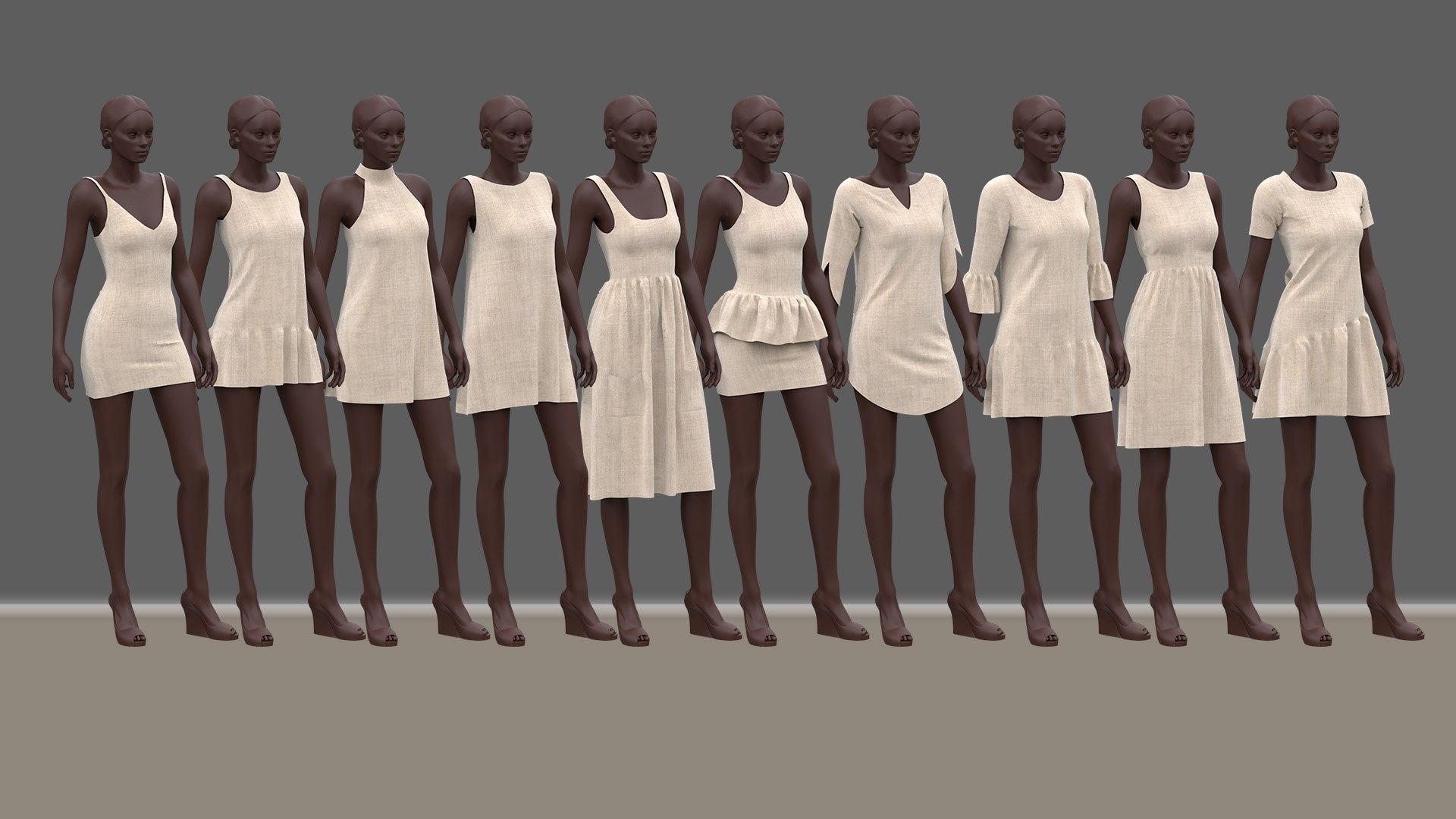 10 Female Dress model - TurboSquid 2069981