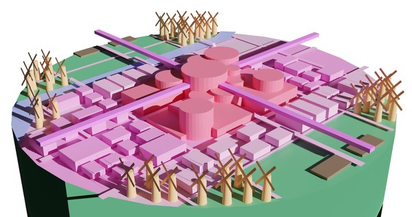 3D utopia city plan design - TurboSquid 1716709