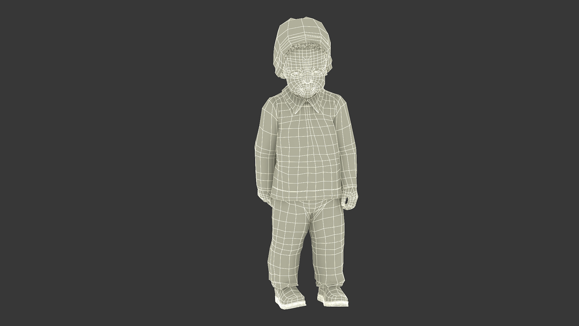Black Toddler Boy Light Skin Autumn Style Standing 3D Model ...
