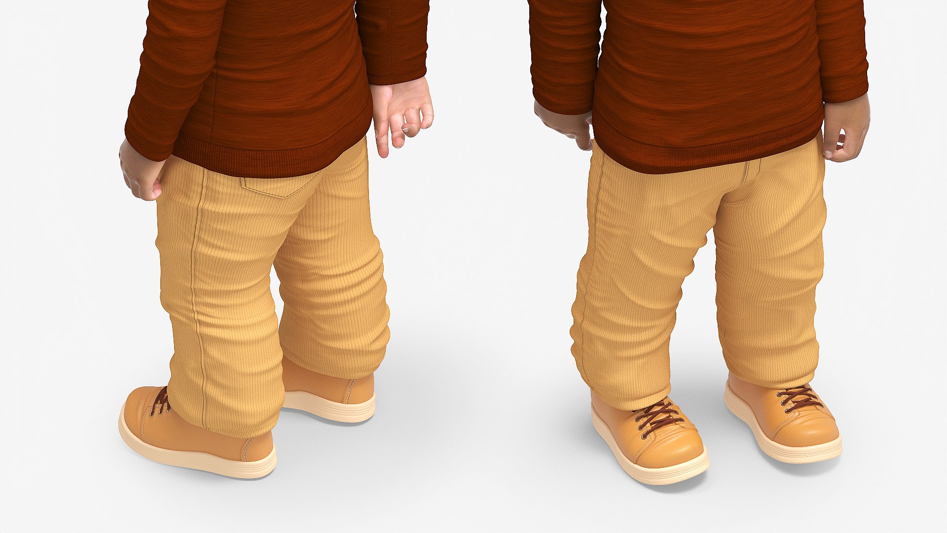 Black Toddler Boy Light Skin Autumn Style Standing 3D Model ...