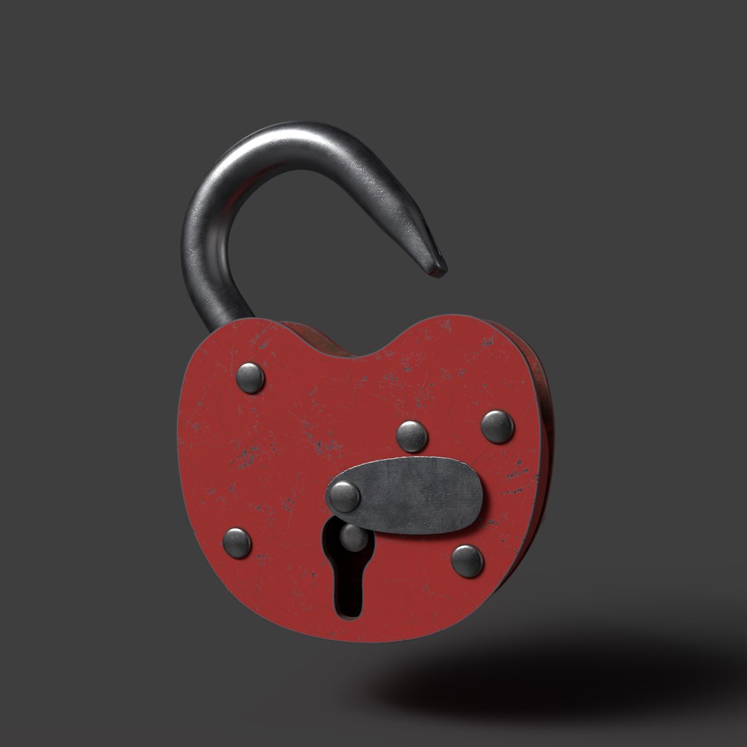 3D Model Padlock High Poly With Loop Rivets Keyhole And Cap ...