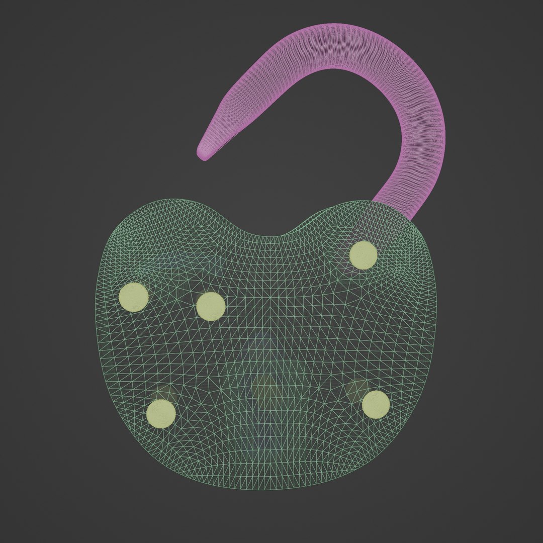 3D Model Padlock High Poly With Loop Rivets Keyhole And Cap - TurboSquid 1848149