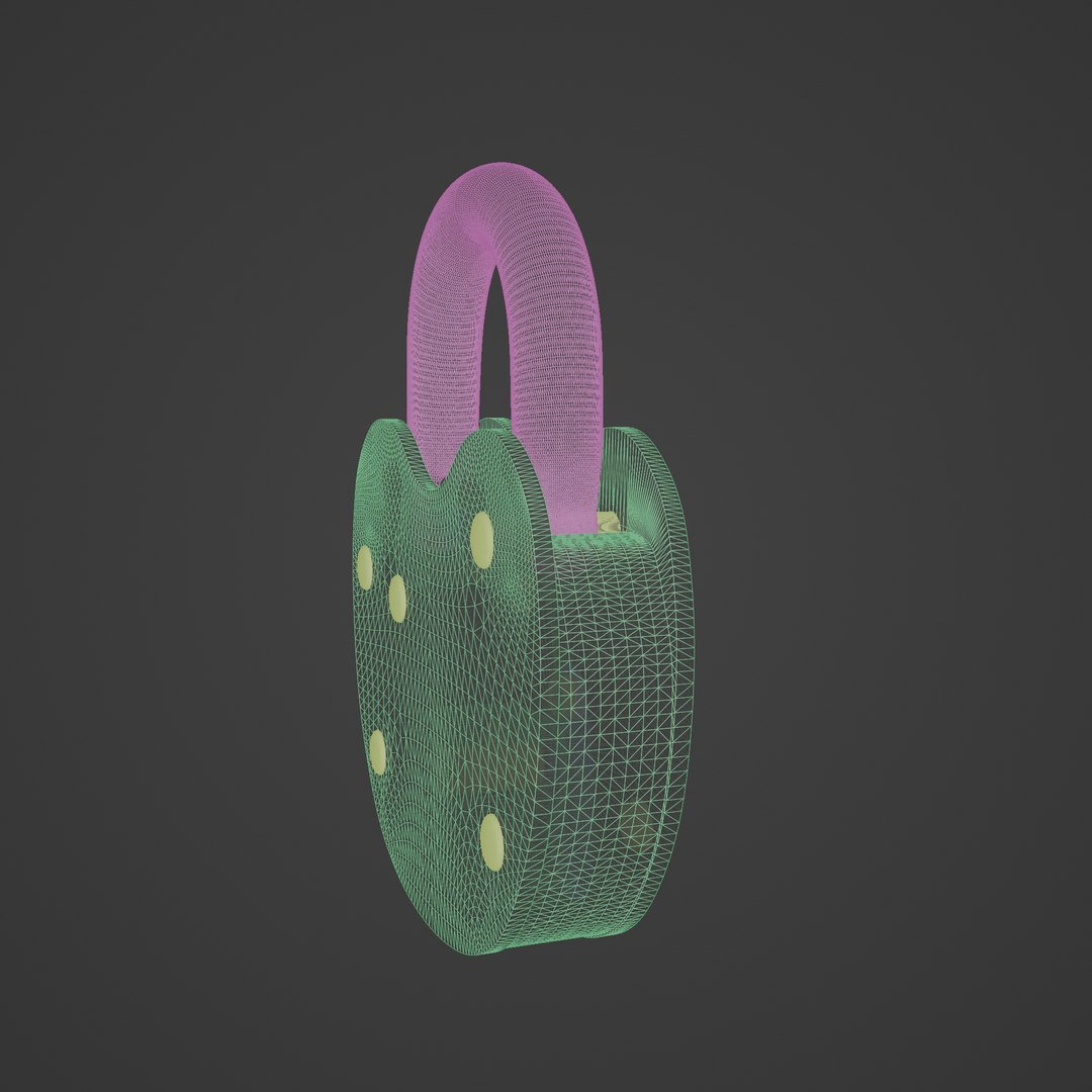 3D Model Padlock High Poly With Loop Rivets Keyhole And Cap ...