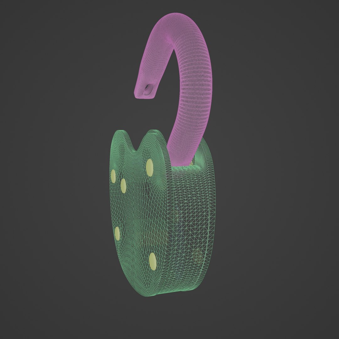 3D Model Padlock High Poly With Loop Rivets Keyhole And Cap ...