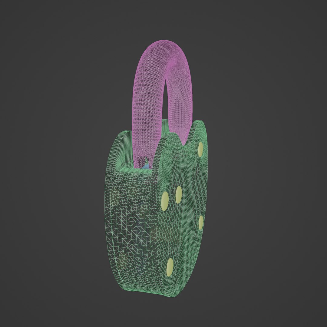 3D Model Padlock High Poly With Loop Rivets Keyhole And Cap - TurboSquid 1848149