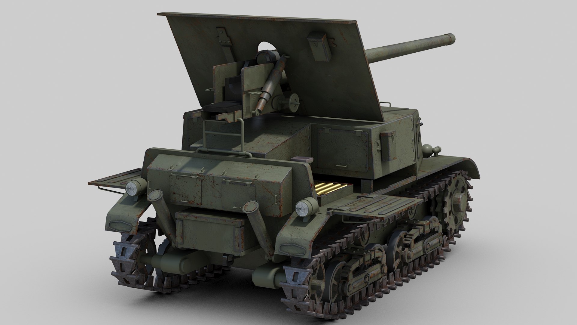 Ww2 Zis 30 Anti Tank 3d Model
