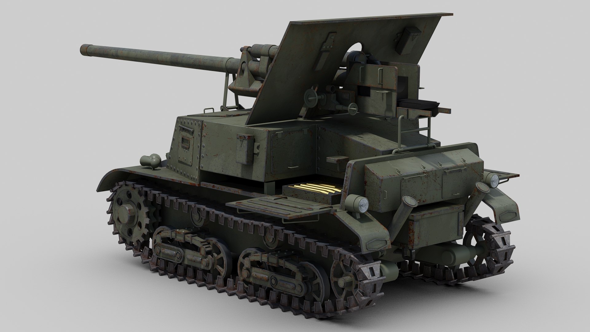 Ww2 Zis 30 Anti Tank 3d Model