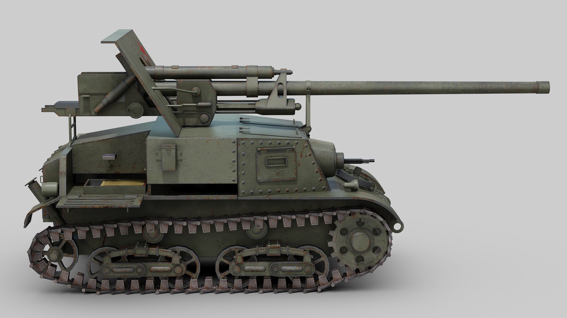 Ww2 Zis 30 Anti Tank 3d Model