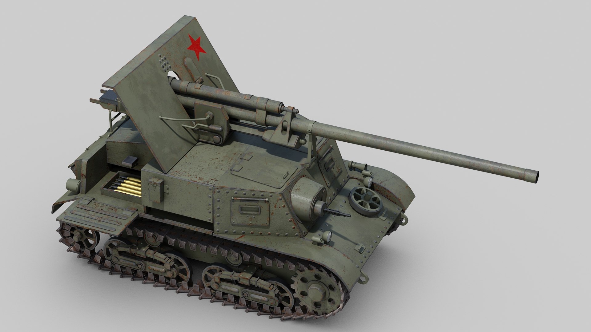 Ww2 Zis 30 Anti Tank 3d Model