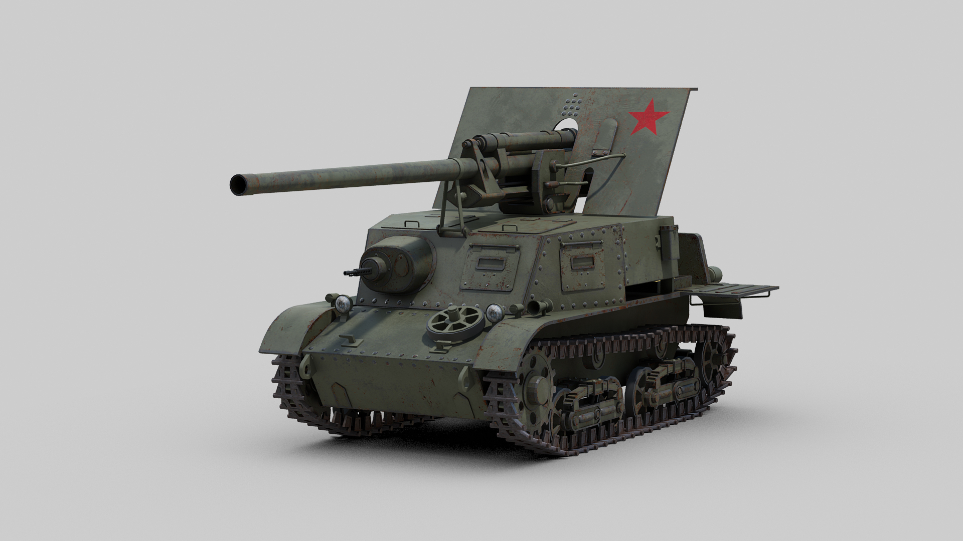 Ww2 Zis 30 Anti Tank 3d Model