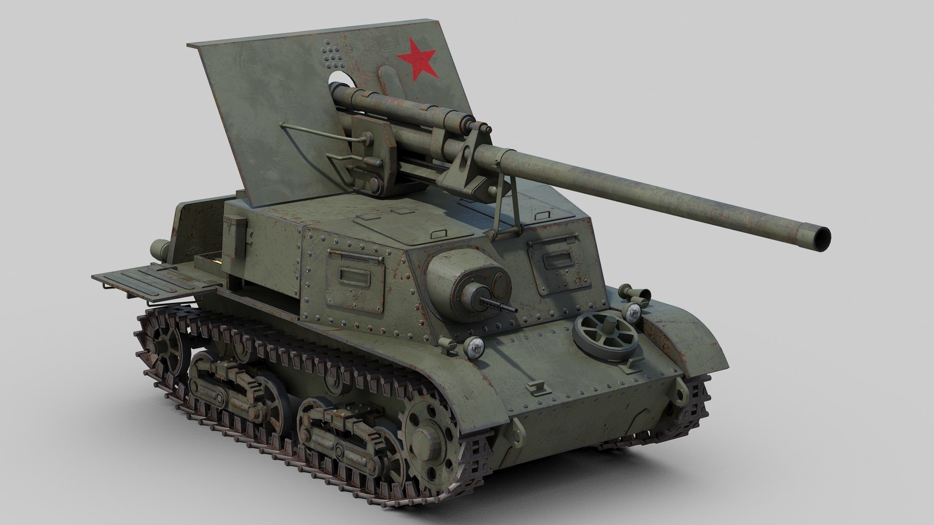 Ww2 Zis 30 Anti Tank 3d Model