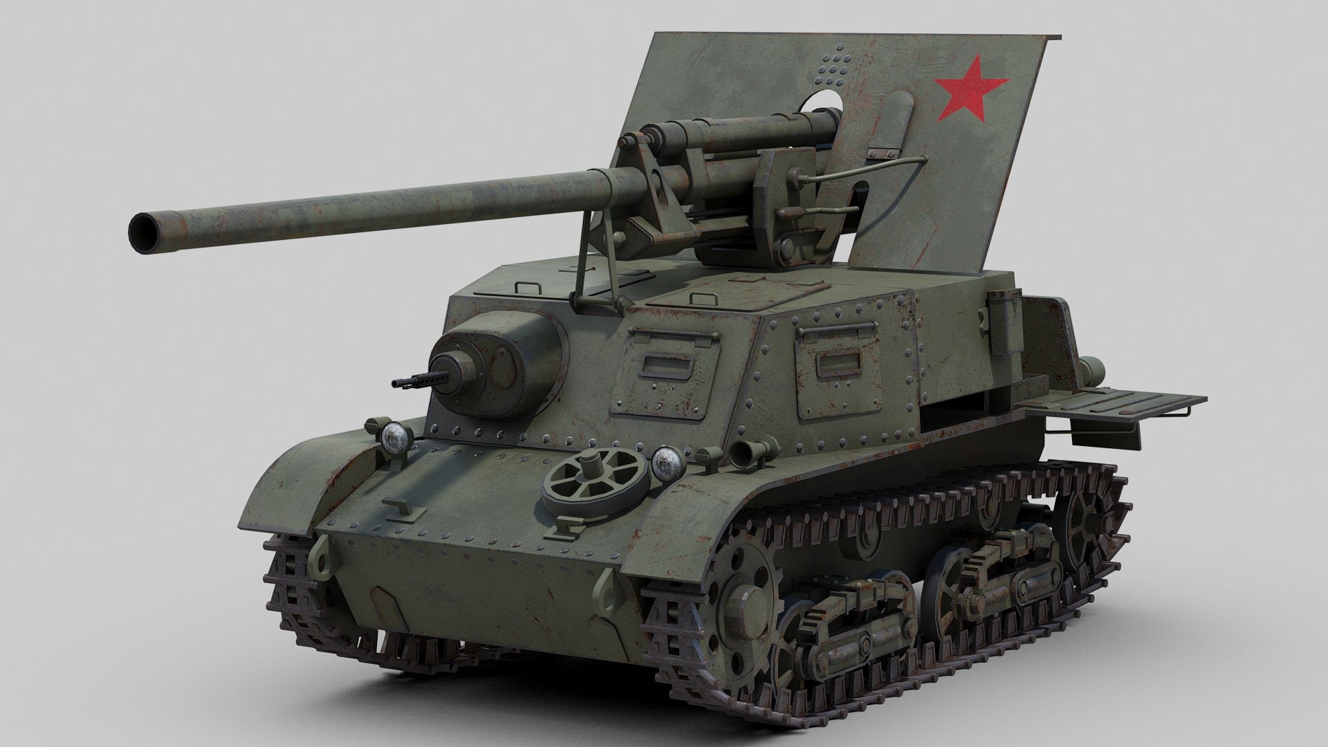 Ww2 Zis 30 Anti Tank 3d Model