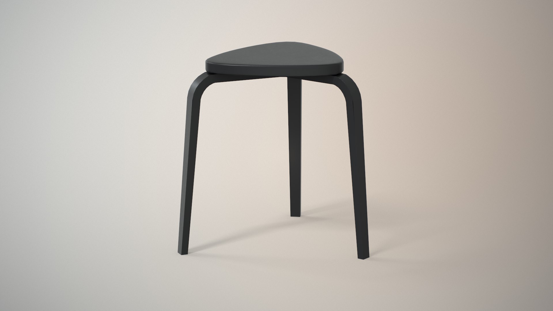 KYRRE Stool Black 3D Model - TurboSquid 1775029