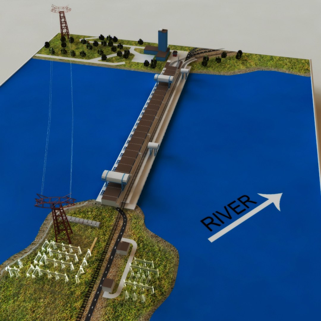 Hydroelectric Power Station V2 3d Model