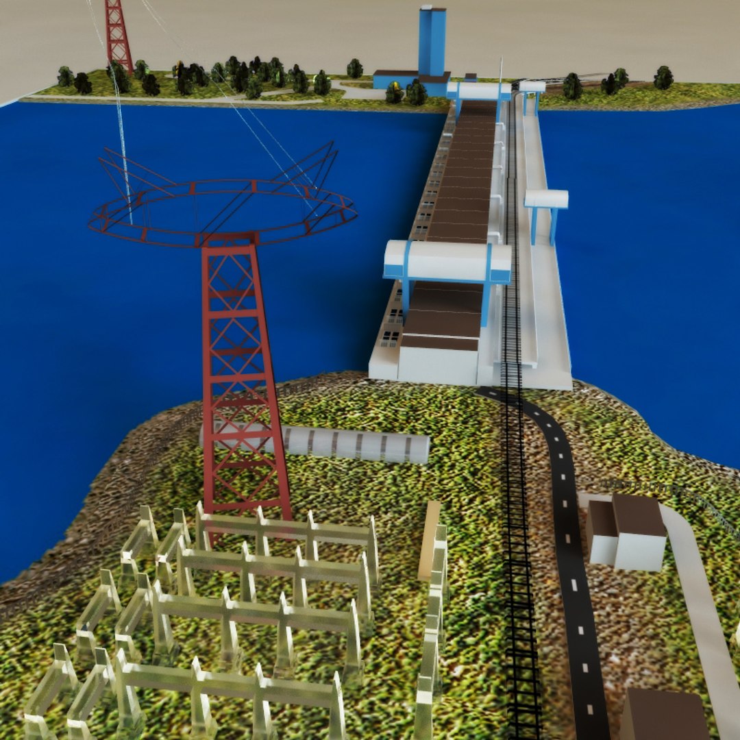 Hydroelectric Power Station V2 3d Model