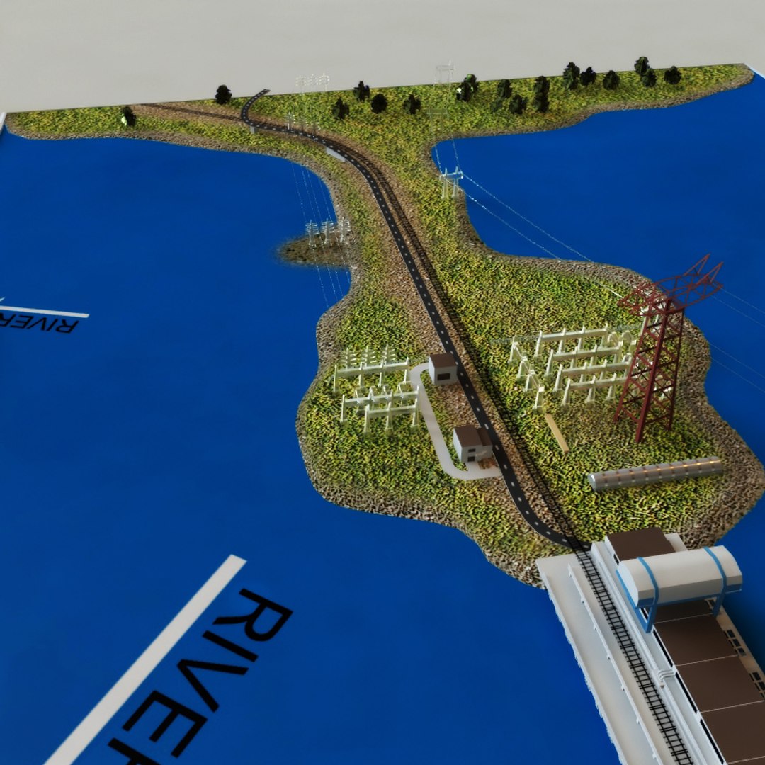 Hydroelectric Power Station V2 3d Model