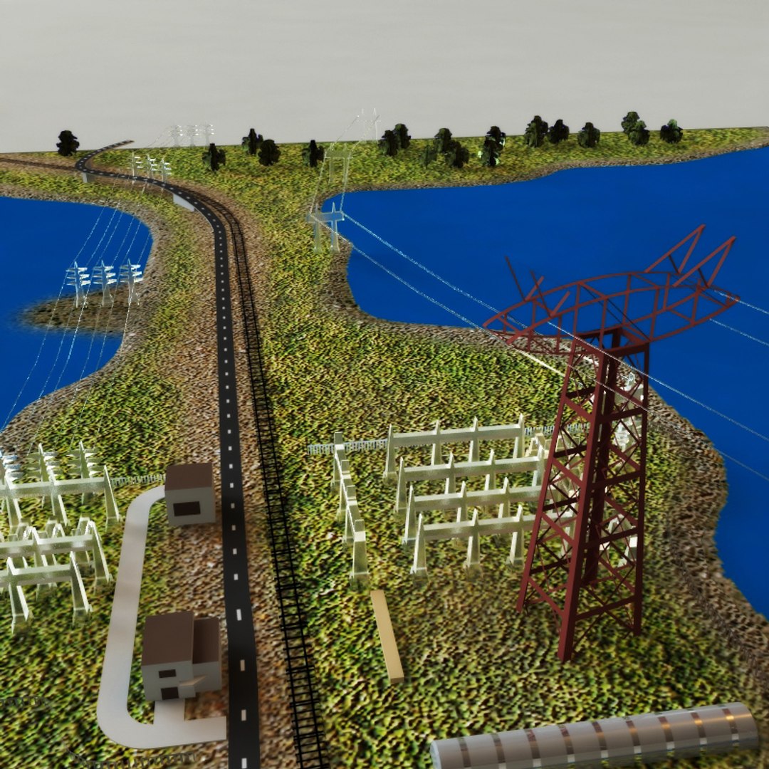 Hydroelectric Power Station V2 3d Model